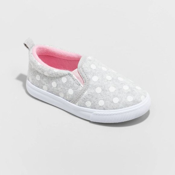 Cat & Jack | Shoes | Toddler Girls Alexus Slipon Sneakers Gray Polka ...